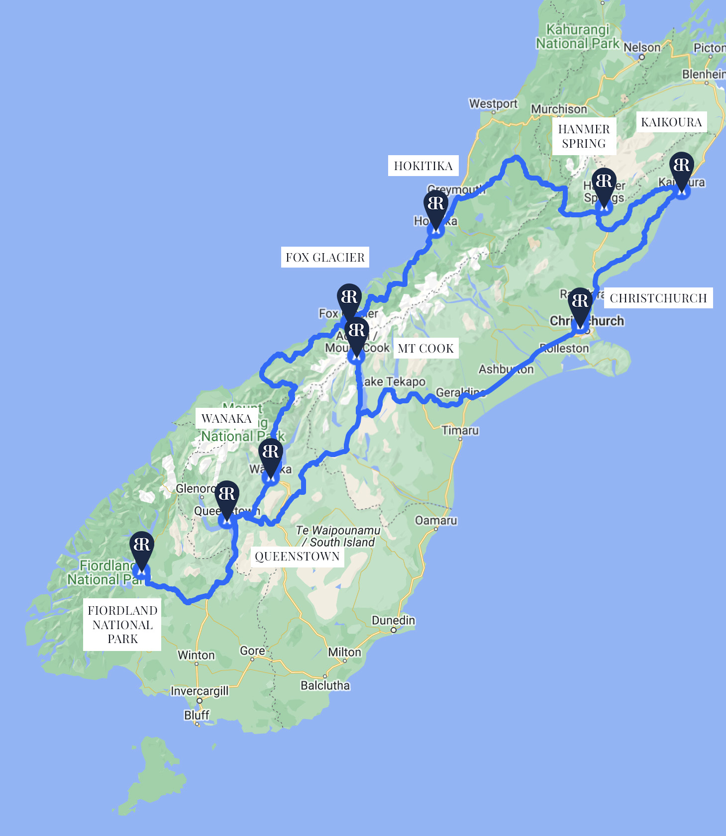 South Island Road Maps - Brilliant Rentals - Car Hire | Christchurch ...